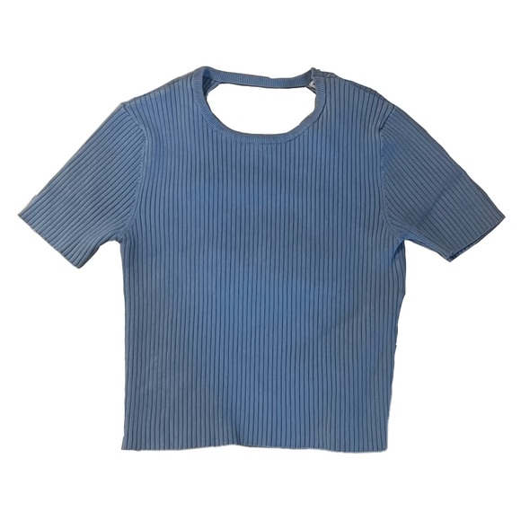 Zara | Tops | Zara Blue Backless Top | Poshmark